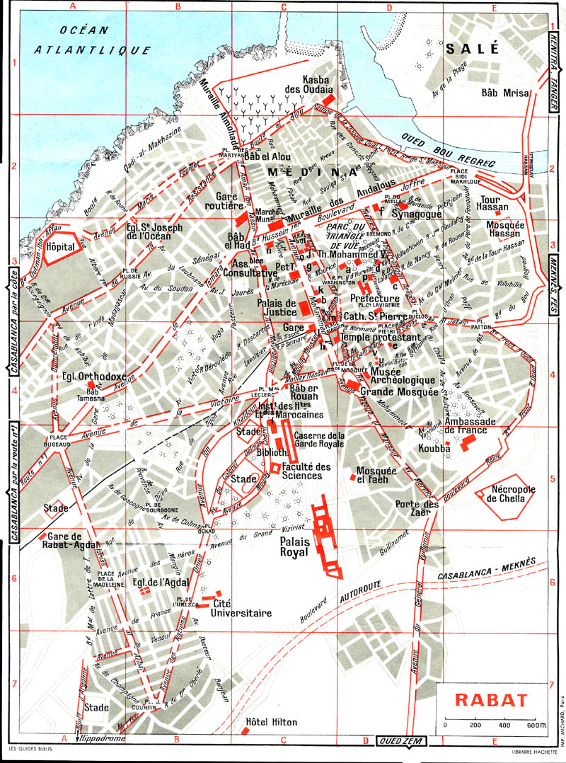 Plan de Rabat de 1956 – noms des anciennes rues en français - Rabat ...